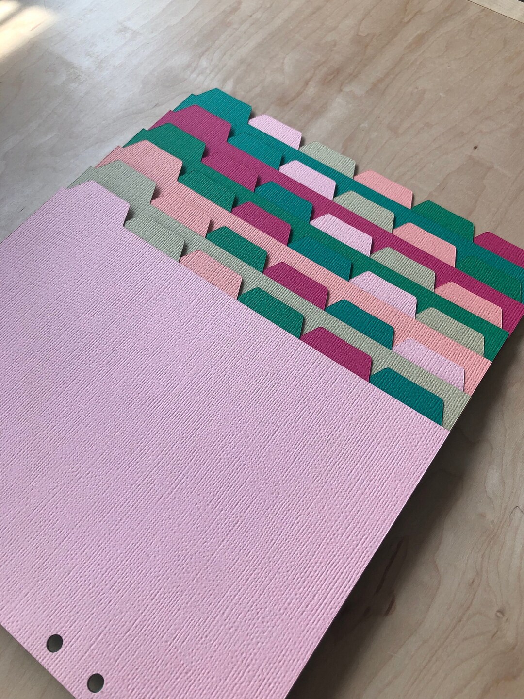 Cactus Bloom Inspired A5 Size | Tabbed Dividers | Weave Texture | (6 ...