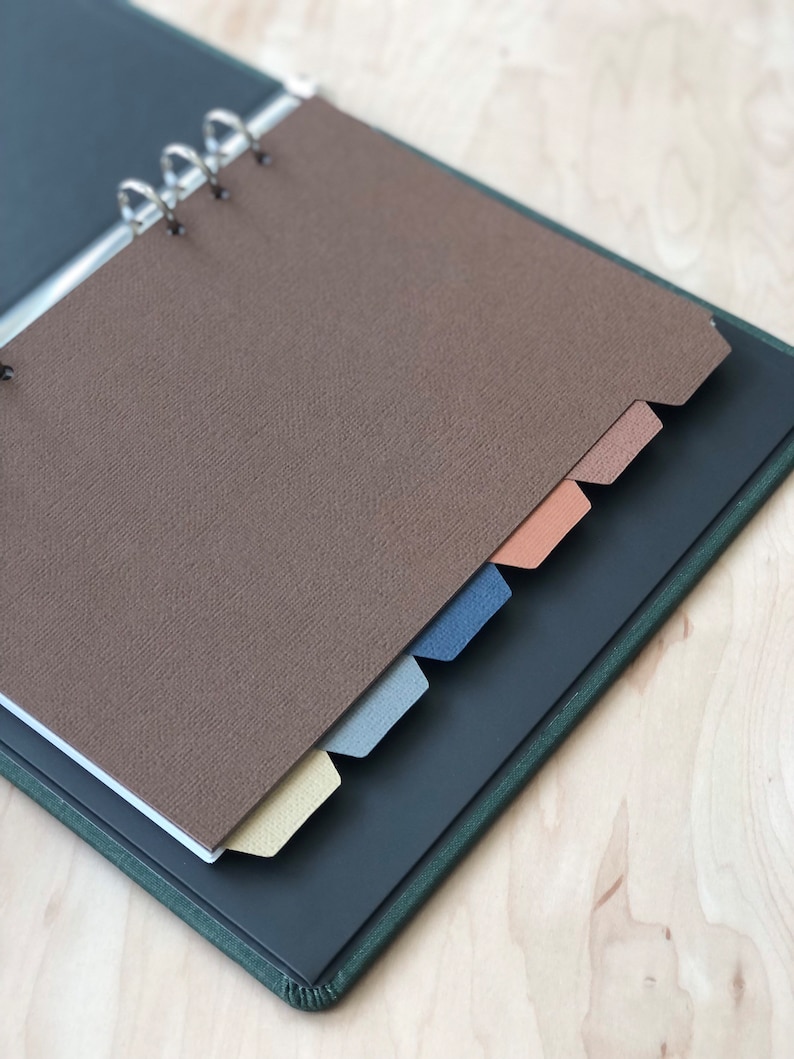 A5 Tabbed Planner Dividers | (6 Dividers in a Set)| Bold Modern Colors ...