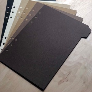 A5 Tabbed Planner Dividers: Coffee Colors, Textured Cardstock (set of 6 ...
