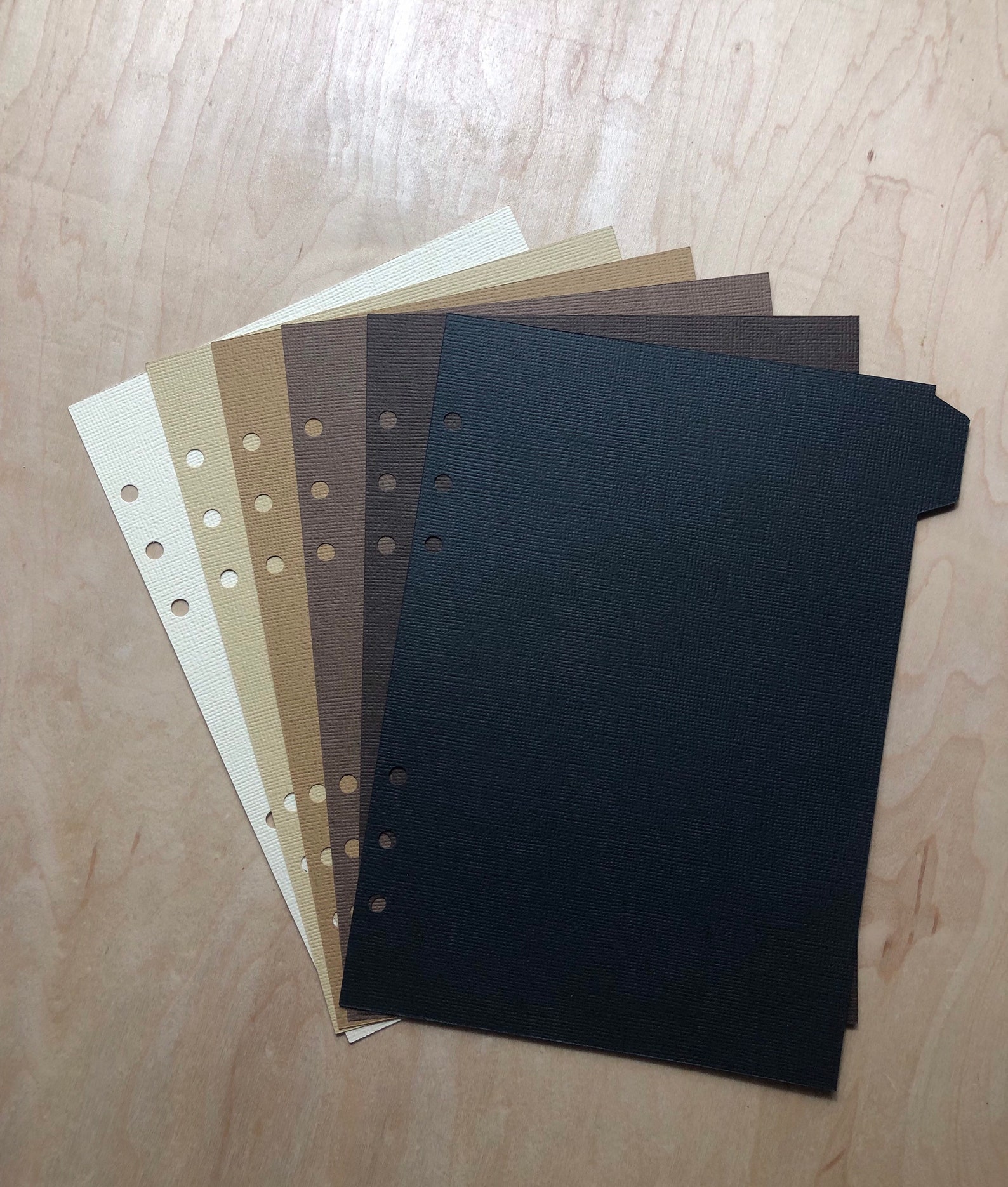 A5 Tabbed Planner Dividers: Coffee Colors, Textured Cardstock (set of 6 ...