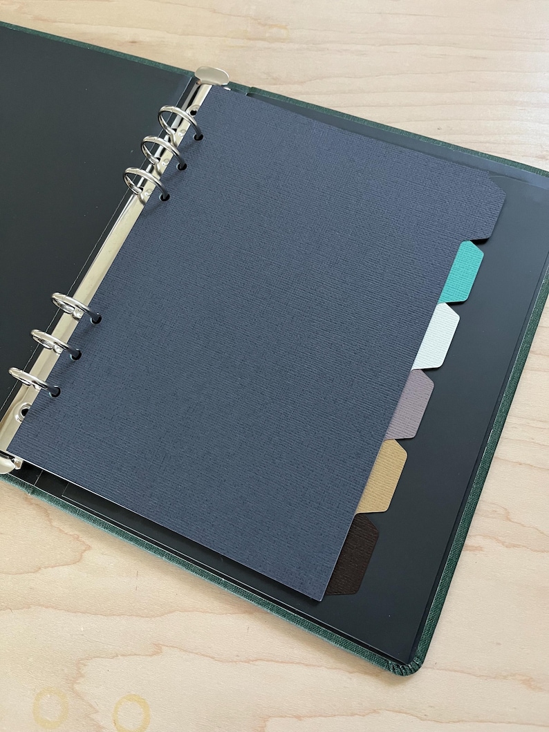 A5 Tabbed Planner Dividers | (6 Dividers in a Set)| Maroon | Red | Blue ...