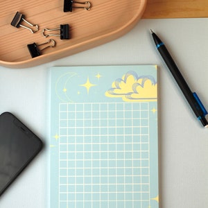 Notepads | Spring | Stationery | Pastel | Moon | Star | 5.5x8.5 | Cloud ...