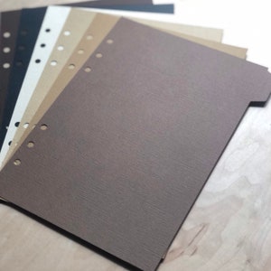 A5 Tabbed Planner Dividers: Coffee Colors, Textured Cardstock (set of 6 ...