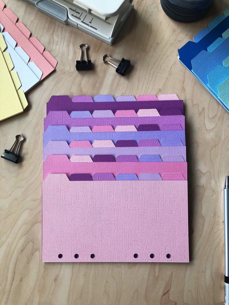 Pastel Textured Planner Dividers:personal Size, Tabbed Set - Etsy