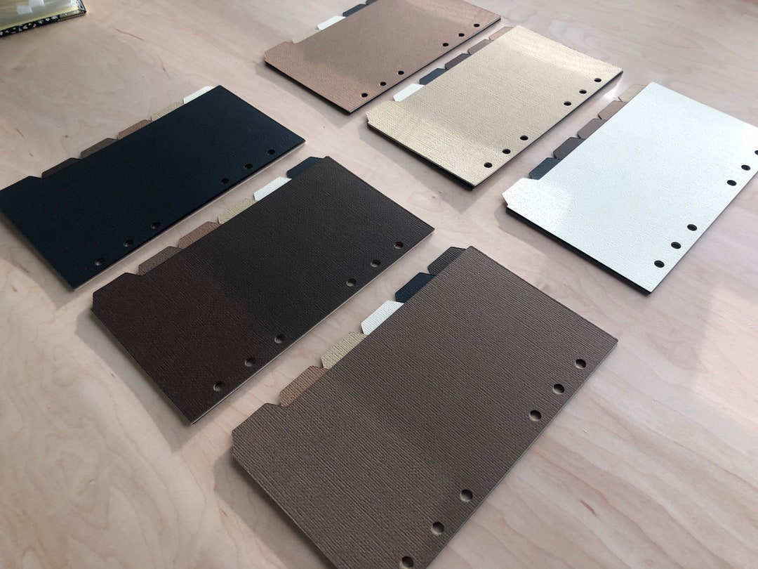 Personal Size Tabbed Planner Dividers: Coffee Colors, Textured ...