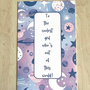 Outer Space Greeting Card for Kids: Handmade Linen Envelope - Etsy
