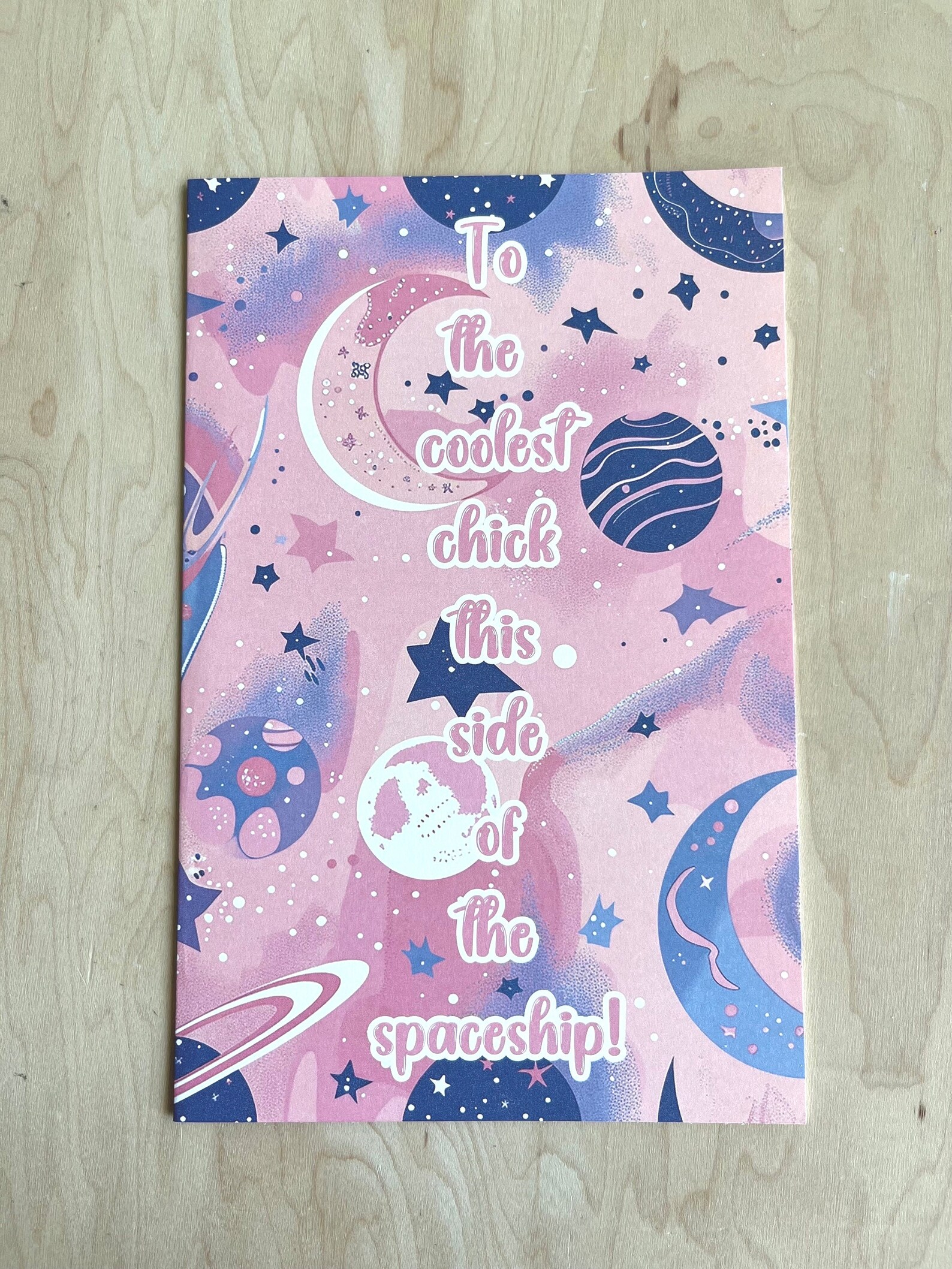 Outer Space Greeting Card for Kids: Handmade Linen Envelope - Etsy