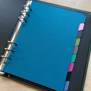 A5 Tabbed Planner Dividers | (9 Dividers in a Set) | Multiple Colors ...