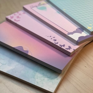 Notepads | Spring | Stationery | Pastel | Moon | Star | 5.5x8.5 | Cloud ...