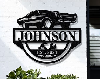 Personalized Metal Car Sign, Car Signs for Garage, Car Name Sign ...