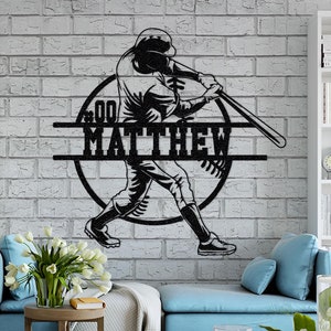 Personalized Baseball Metal Sign Wall Art Birthday Gift for Baseball ...