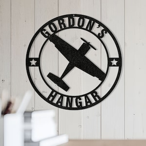 Metal Airplane Sign,airplane Hangar Sign,custom Aviation Lover,man Cave ...