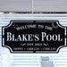 Personalized Family Pool Sign,welcome Pool Metal Sign,outdoor Pool ...