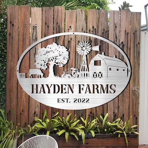 Personalize Metal Farm Signs, Custom Farmhouse Sign, Farm Barn Sign ...