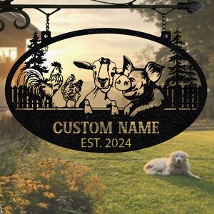 Personalized Farm Sign Outdoor Decor,animal Metal Sign,barn Sign,metal ...