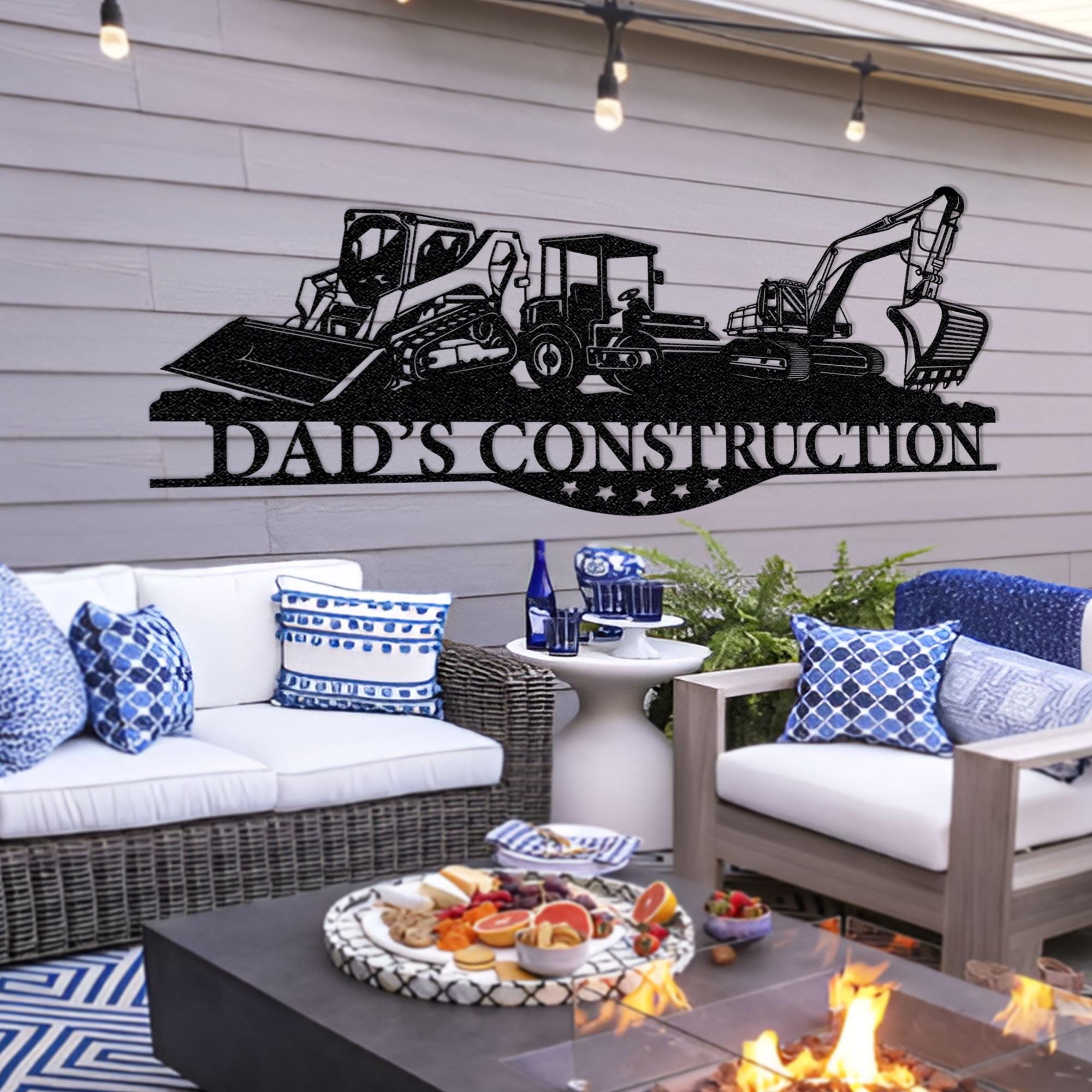 Personalized Construction Equipment Metal Wall Art: Custom Heavy ...
