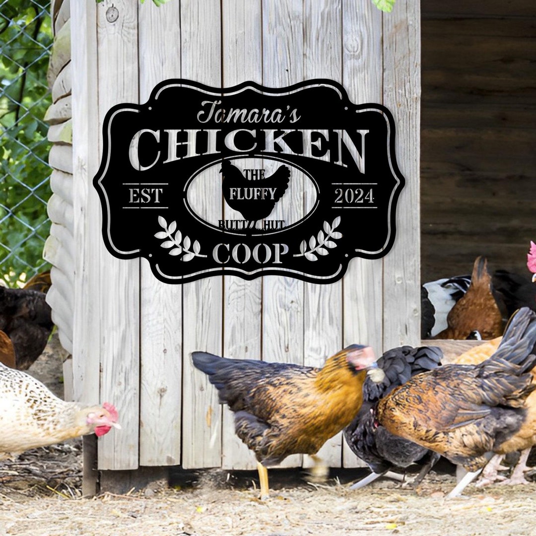 Personalized Chicken Coop Sign Wall Art Chicken Farm Sign Custom ...