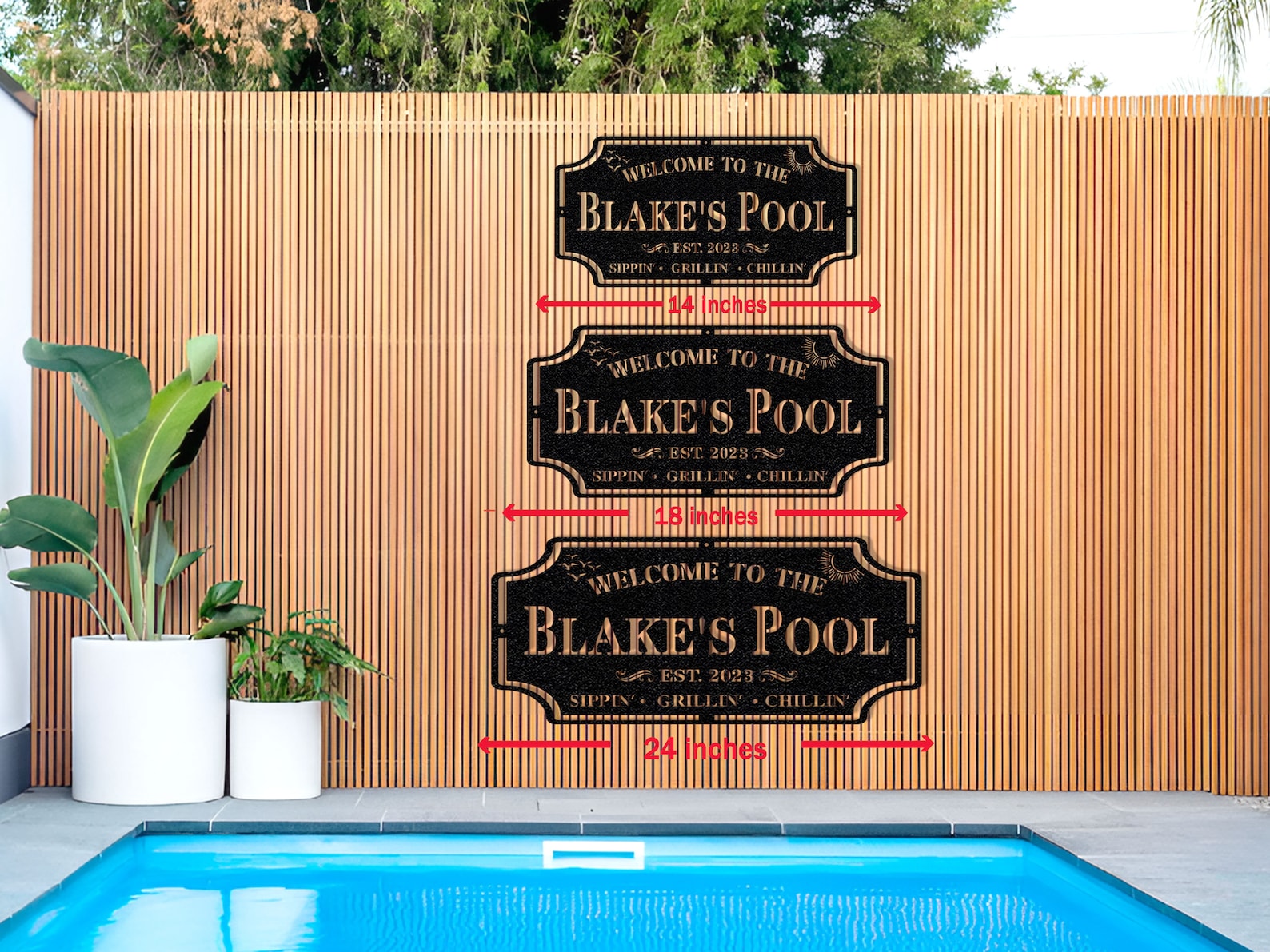 Personalized Family Pool Signwelcome Pool Metal Signoutdoor - Etsy