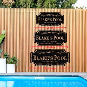 Personalized Family Pool Sign,welcome Pool Metal Sign,outdoor Pool ...