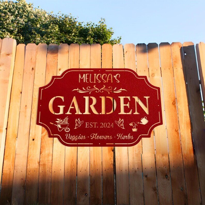 Custom Metal Garden Decor,garden Wall Art,garden Metal Sign ...