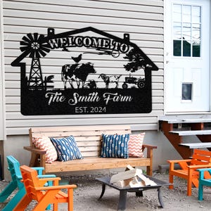 Custom Metal Barn Sign,metal Farm Sign Name Sign,large Metal Name Sign ...