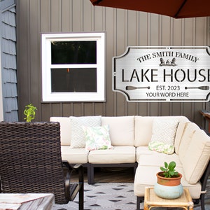 Personalized Lake House Metal Sign: Custom Welcome Decor - Etsy