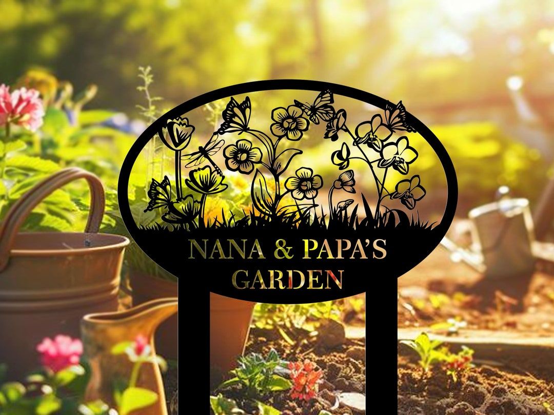 Custom Flowers Metal Garden Decor, Flower Sign With Stakes,personalized ...