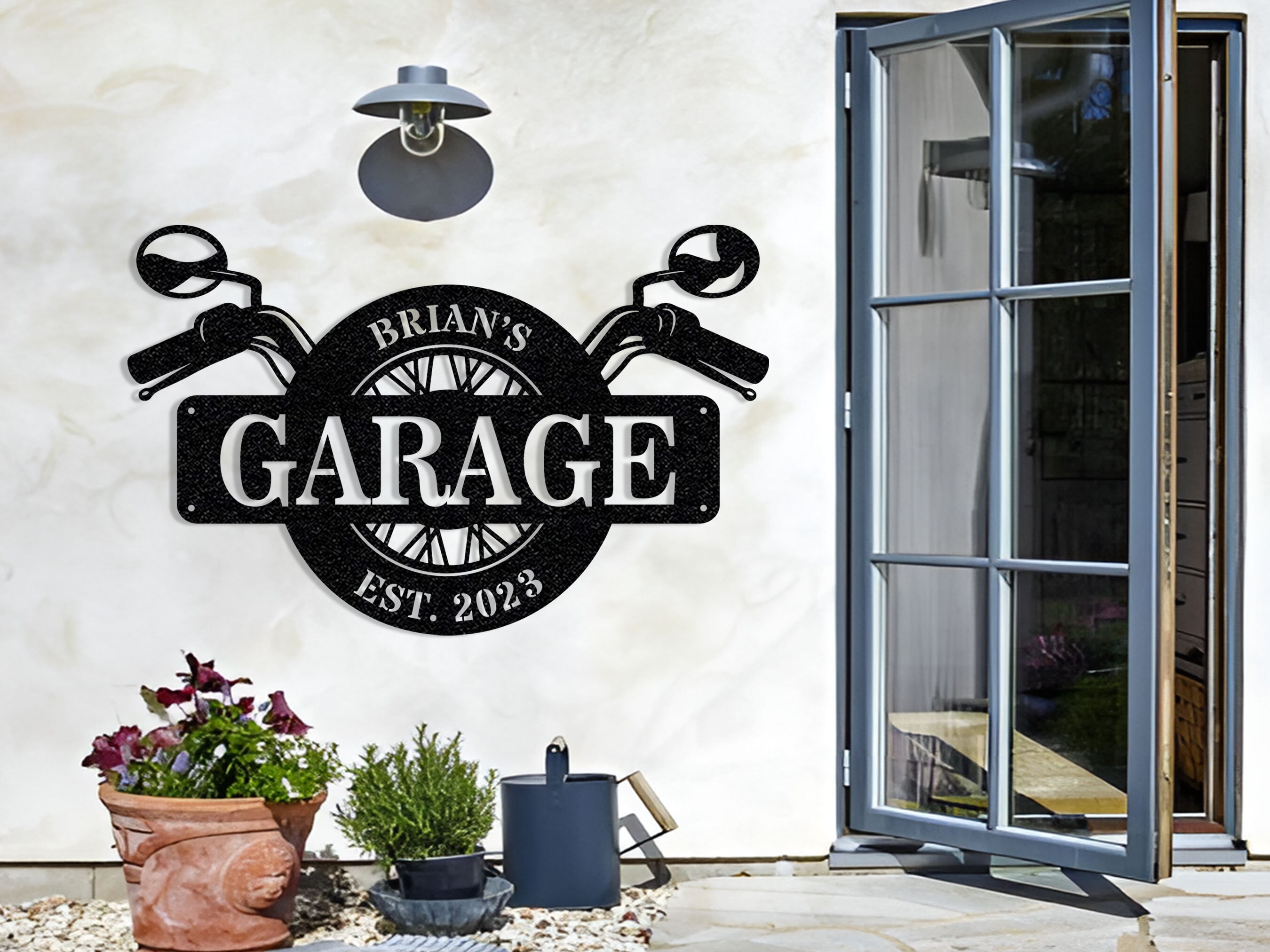 Personalized Motorcycle Garage Metal Sign - Custom Biker Garage Art - Etsy