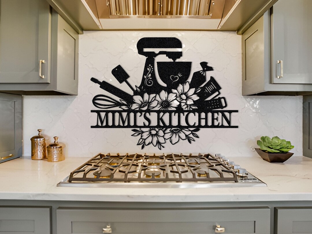 Custom Metal Kitchen Sign: Personalized Wall Art Decor - Etsy
