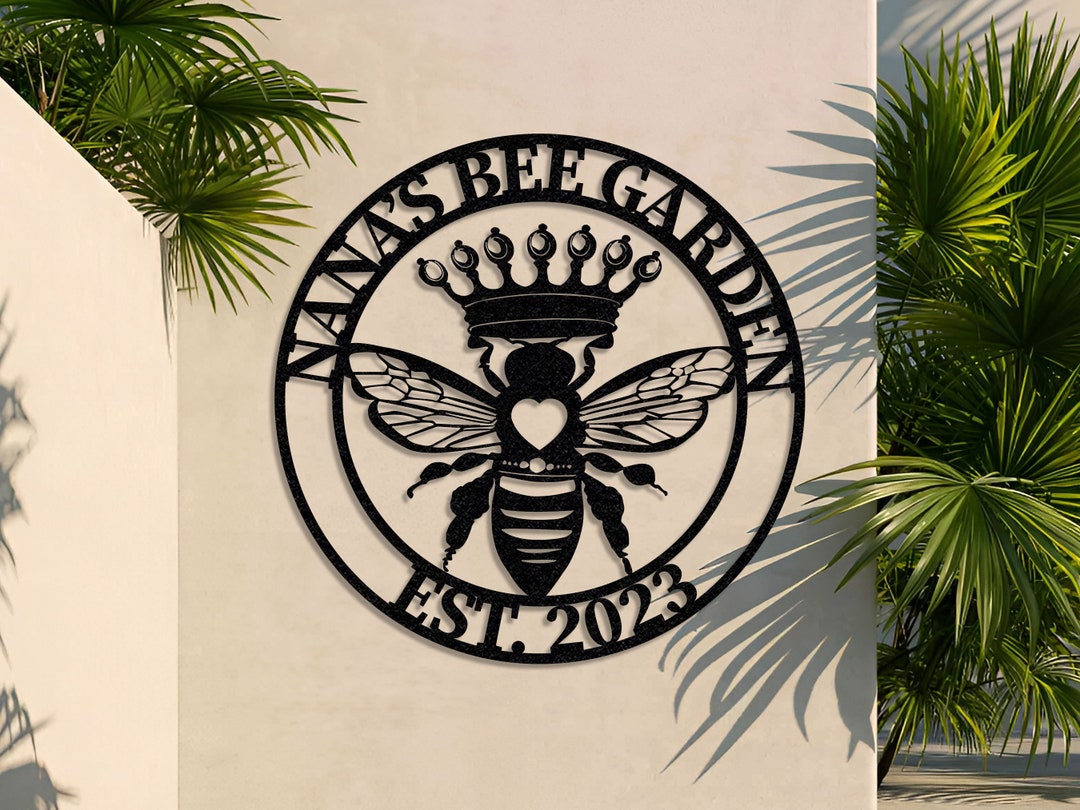 Personalized Bee Metal Sign,honey Bee Metal Wall Art,honeycomb Metal ...