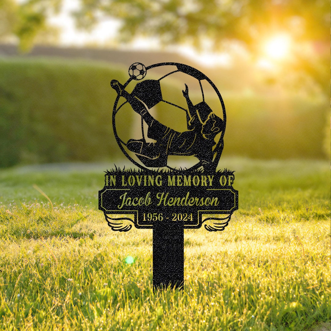 Personalized Soccer Memorial Plaque Stake: in Loving Memory Gift - Etsy