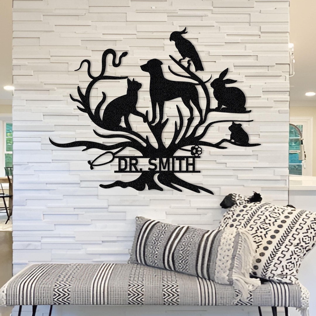 Custom Metal Veterinary Sign With Name Dr Personalized,veterinarian ...