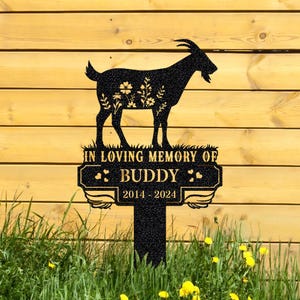 Goat Memorial Stake Sign Personalized,pet Grave Markers Sign,goat Sign ...