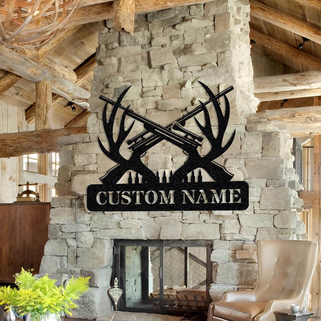 Custom Deer Hunter Metal Sign: Personalized Hunting Cabin Wall Art - Etsy