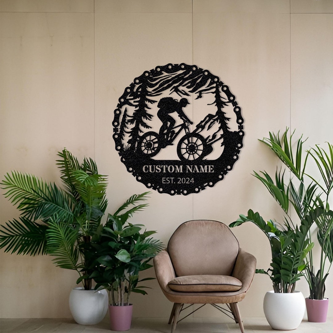 Personalized Mountain Biker Metal Sign Mountain Bicycle Biking Metal ...