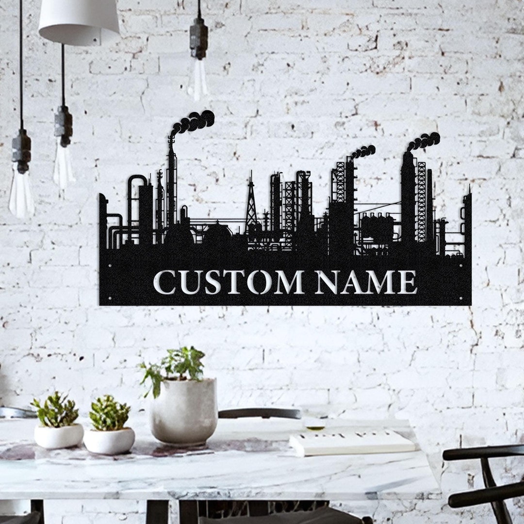 Personalized Refinery Metal Sign: Custom Last Name Wall Art - Etsy