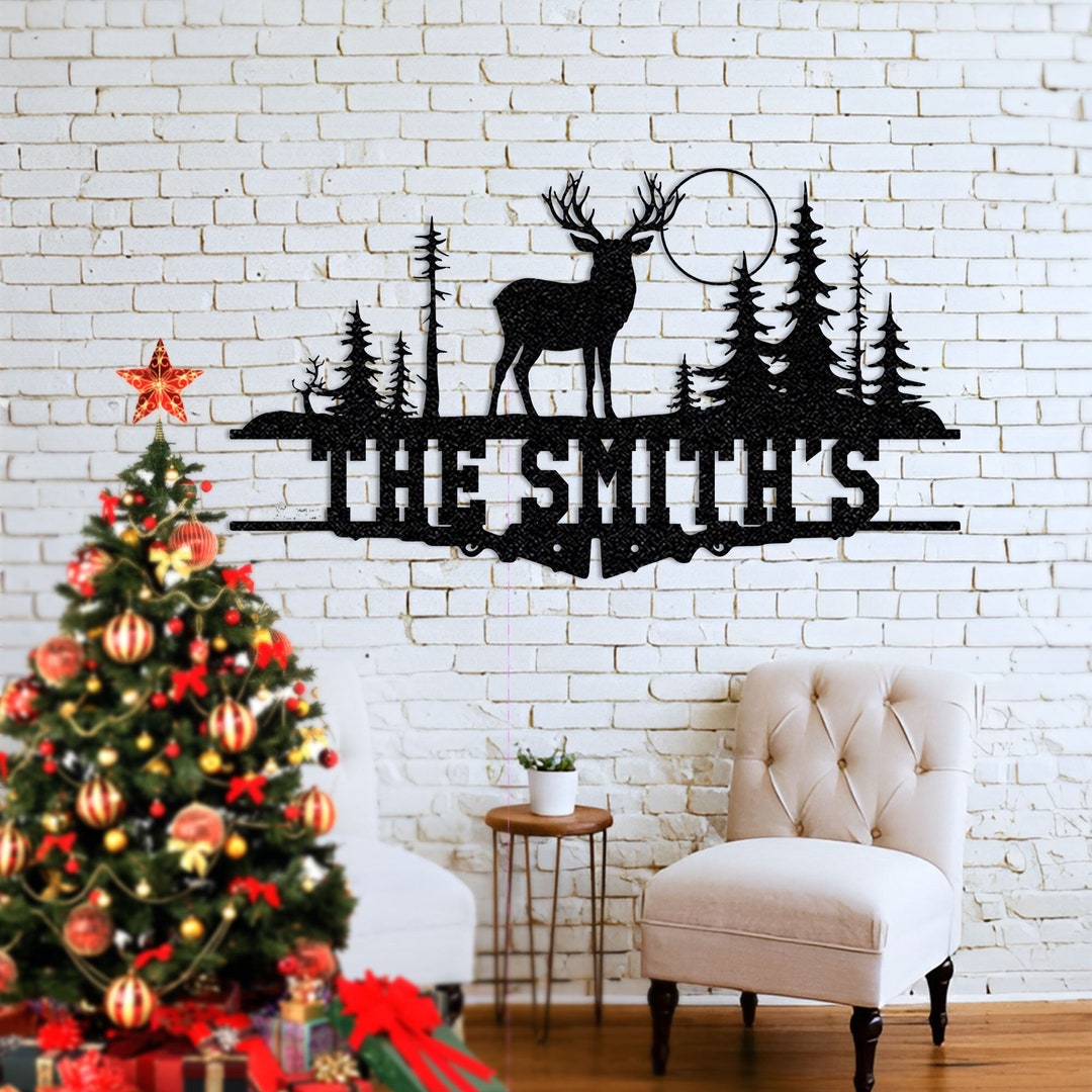 Personalized Deer Family Name Metal Sign - Hunting Decor - Etsy
