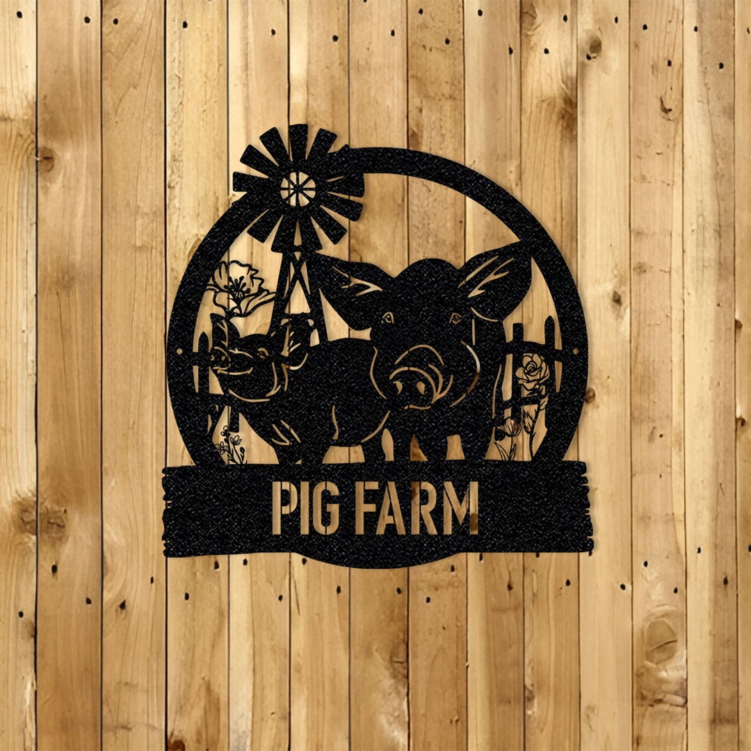 Personalized Pig Farm Metal Sign,metal Pig Farm Sign,pig Wall Art,pig ...