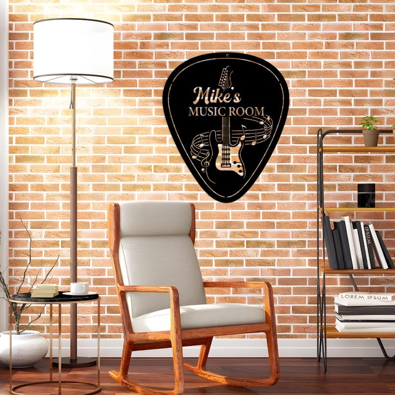 Custom Guitar Metal Sign With LED Lights: Music Room Wall Art - Etsy