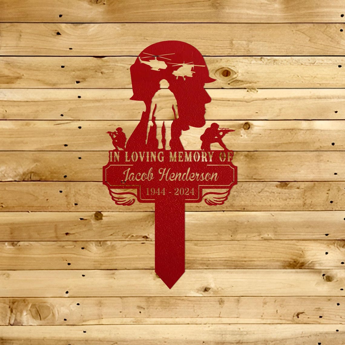 Personalized Soldier Memorial Plaque Stake: Veteran Remembrance Gift - Etsy