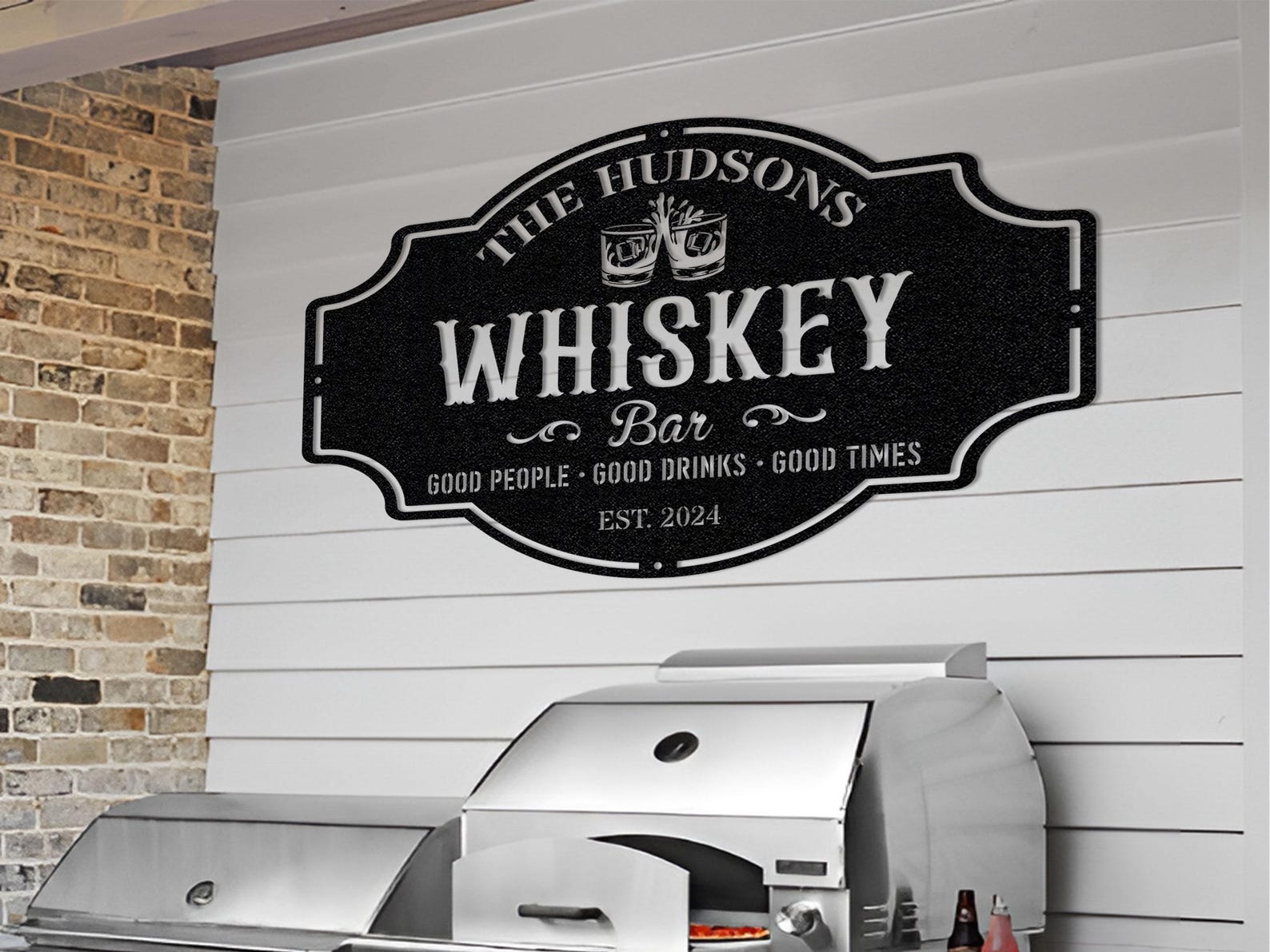 Personalized Metal Bar Sign: Custom Family Name, Man Cave Decor - Etsy