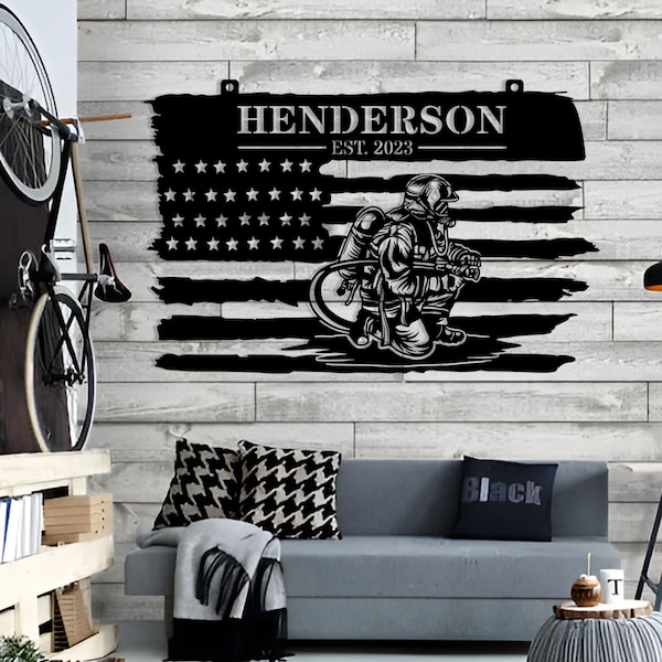 Firefighter Home Sign - Etsy