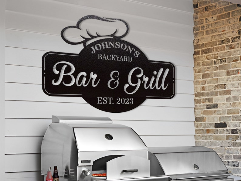 Personalized Backyard BBQ Metal Wall Artbbq Metal Wall - Etsy