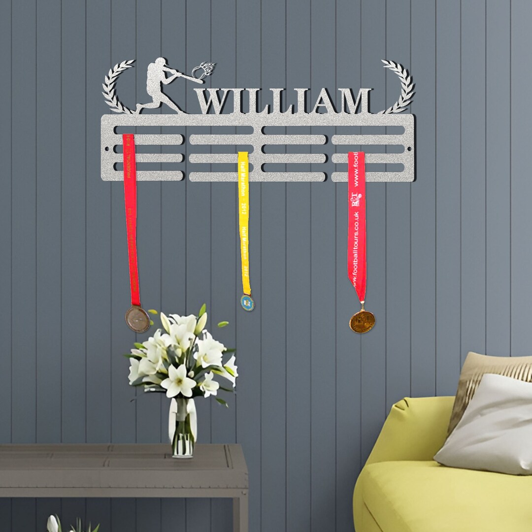 Personalized Baseball Medal Holder Monogram,baseball Medal Hanger Medal ...