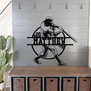 Personalized Baseball Metal Sign Wall Art Birthday Gift for Baseball ...