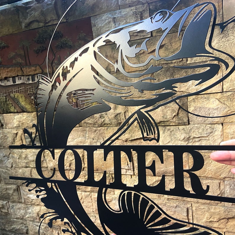 Custom Metal Bass Fishing Sign Personalize Fishing Gift Fish - Etsy