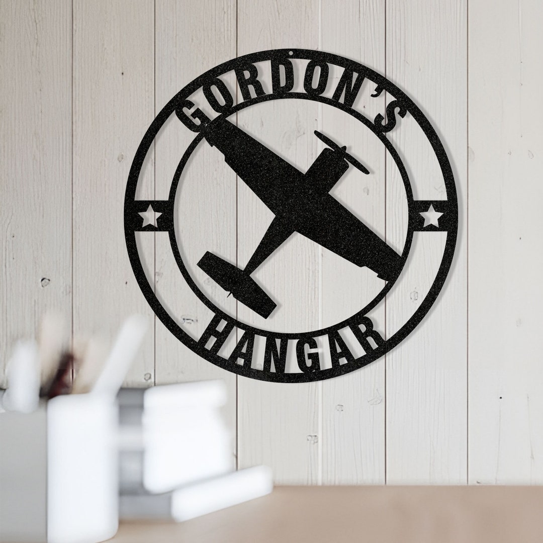Metal Airplane Sign,airplane Hangar Sign,custom Aviation Lover,man Cave ...