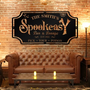 Personalized Spookeasy Sign, Halloween Sign, Bar and Lounge Decor, Home ...
