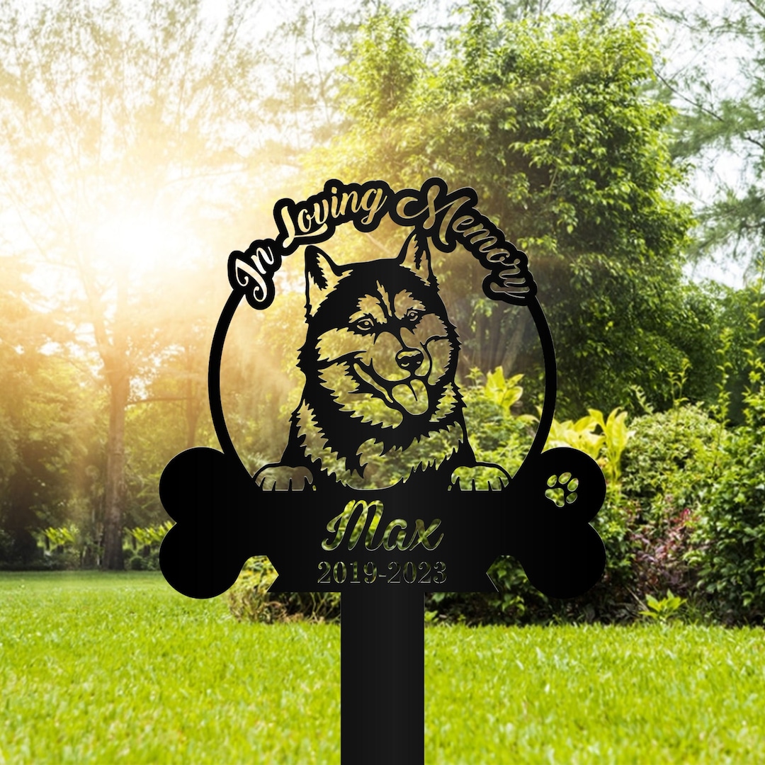 Personalized Siberian Husky Memorial Stake,in Loving Memory Pet,metal ...