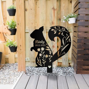 Custom Squirrel Pet Memorial Garden Stake,personalized Grave Marker ...